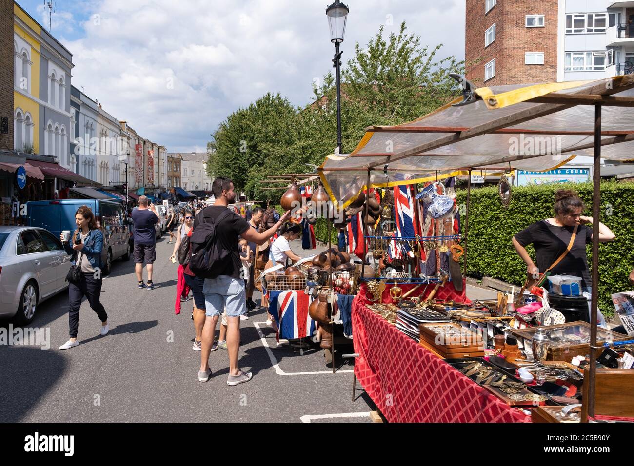 Antiques for sale at the famous Portobello Road street market in London ...