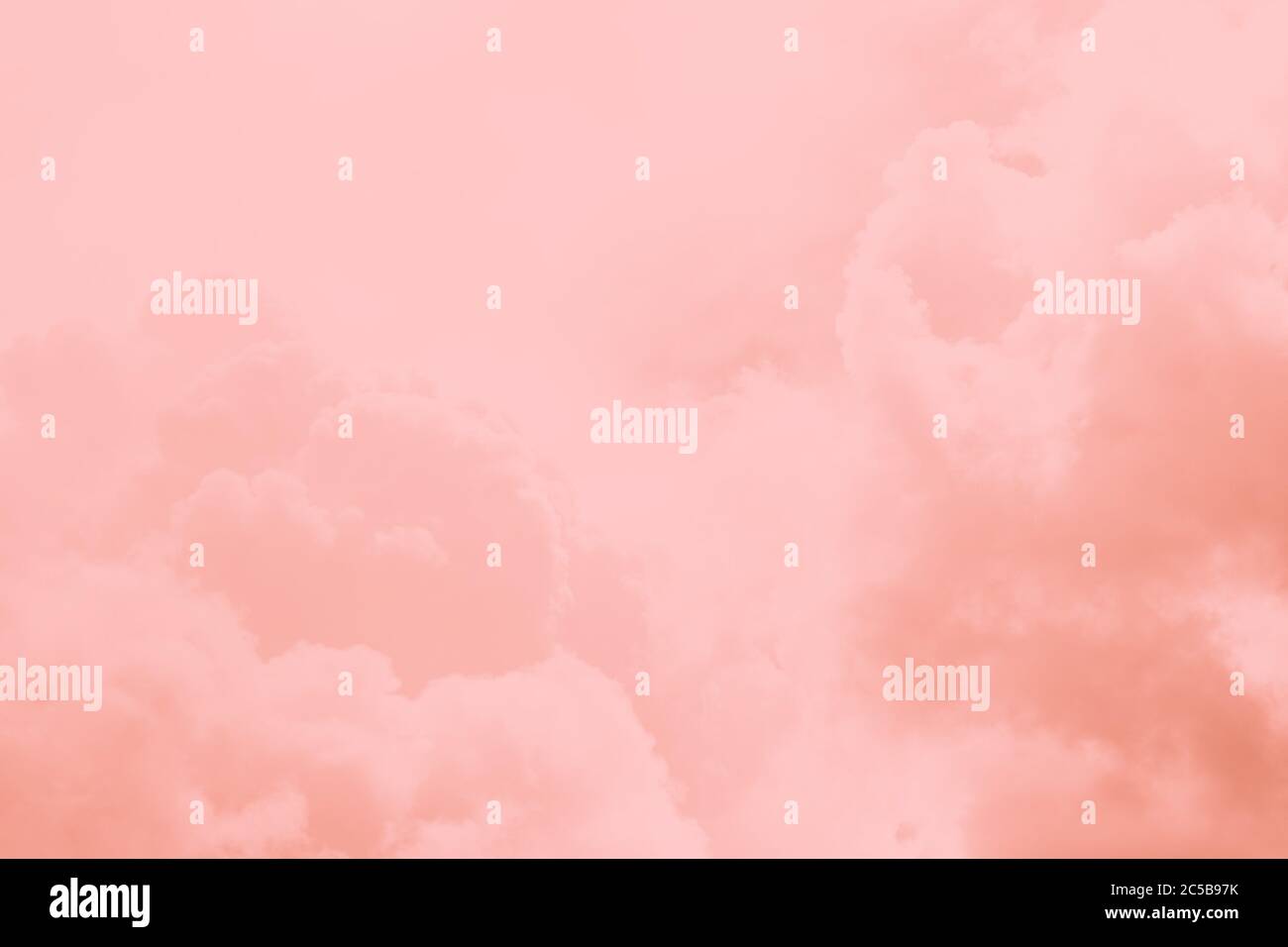 Pink coral fluffy clouds in the sky. Beautiful sky background Stock ...