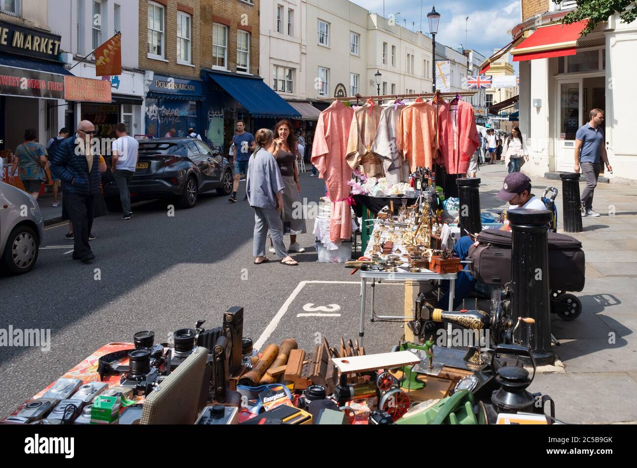 Antiques for sale at the famous Portobello Road street market in London ...