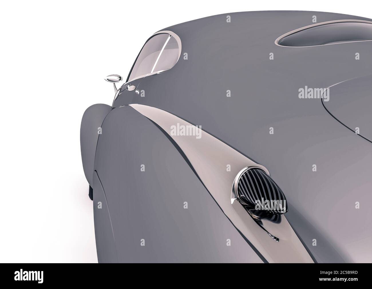no brand concept car close up rear view, 3d illustration Stock Photo ...