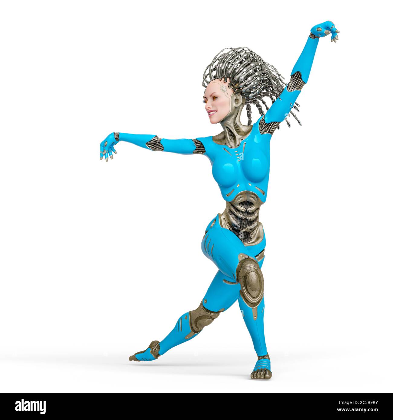 super cyborg is dancing ballet, 3d illustration Stock Photo - Alamy