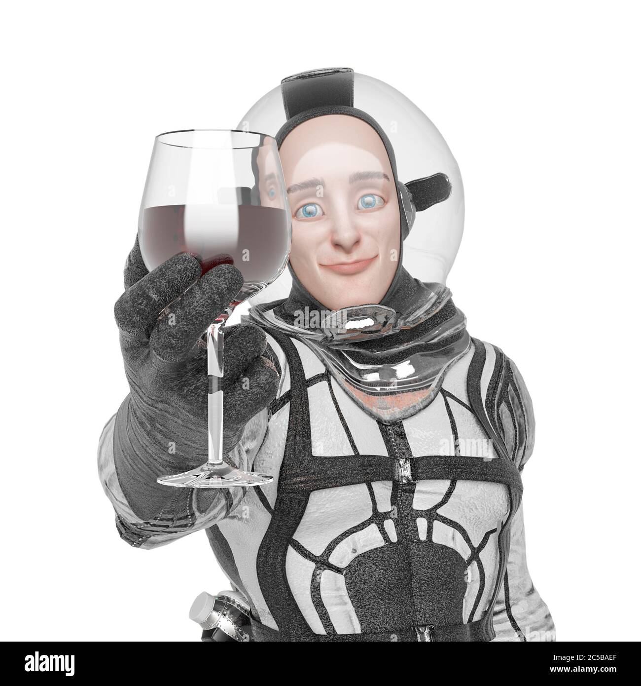 retro space astronaut is doing a have a good one meme pose holdin a ...