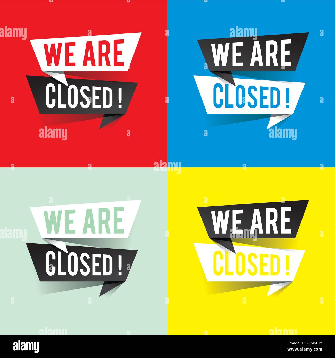 Modern design we are closed text on speech bubbles concept. Vector ...
