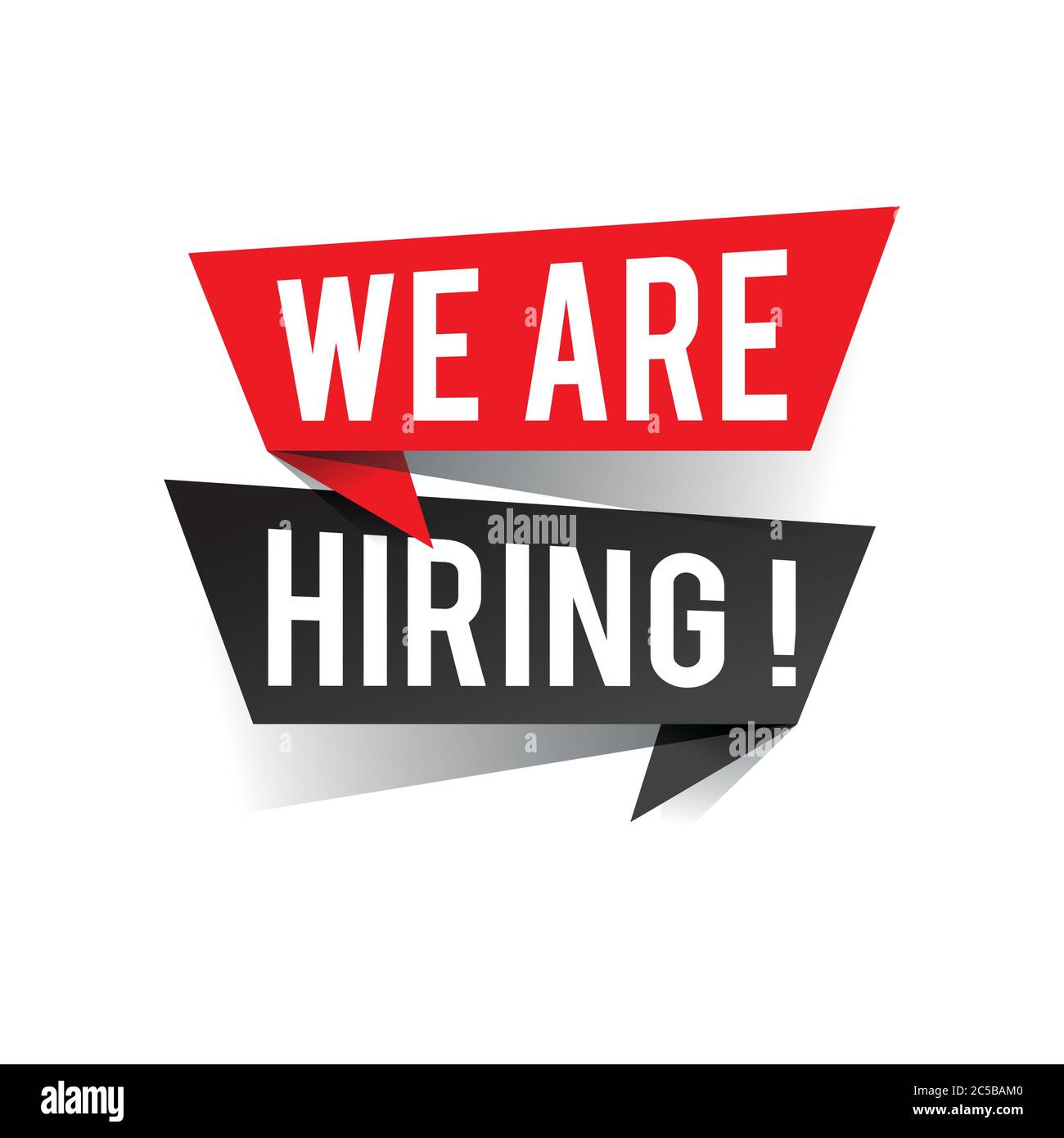 Modern design we are hiring text on speech bubbles. Banner for business ...