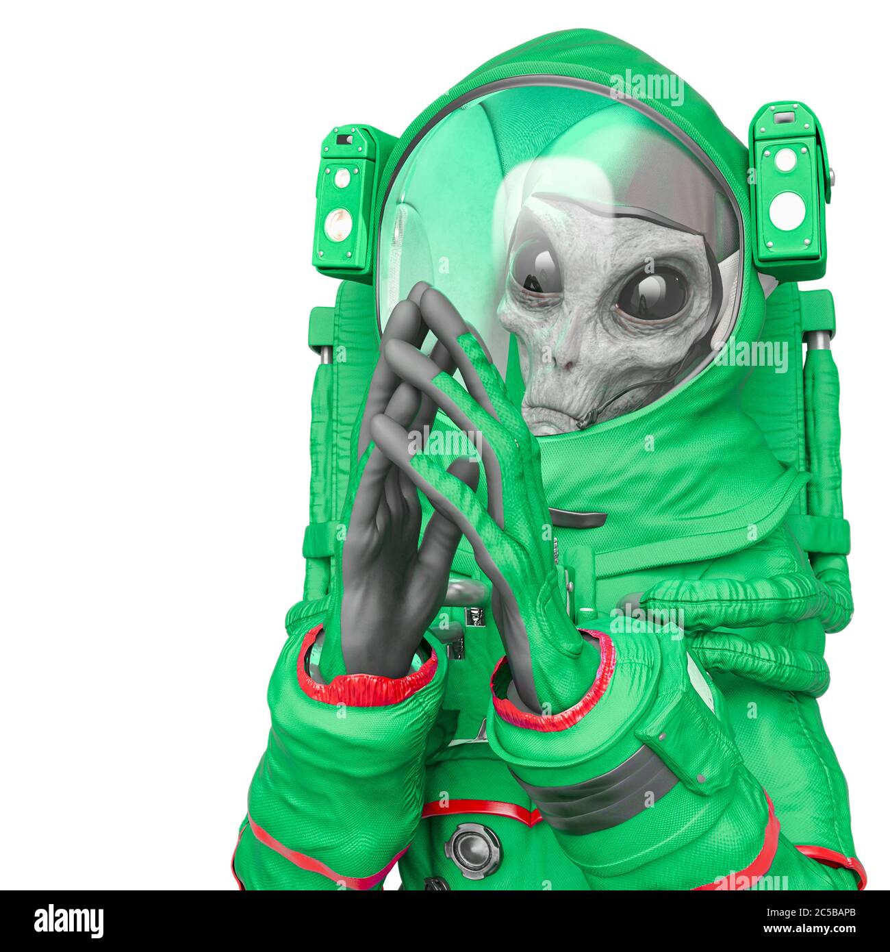 alien astronaut is talking about aliens meme pose, 3d illustration ...