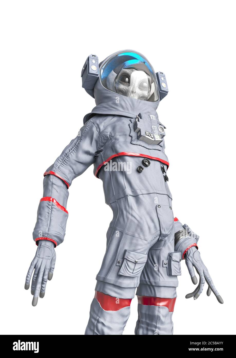 alien astronaut is staring at you, 3d illustration Stock Photo - Alamy