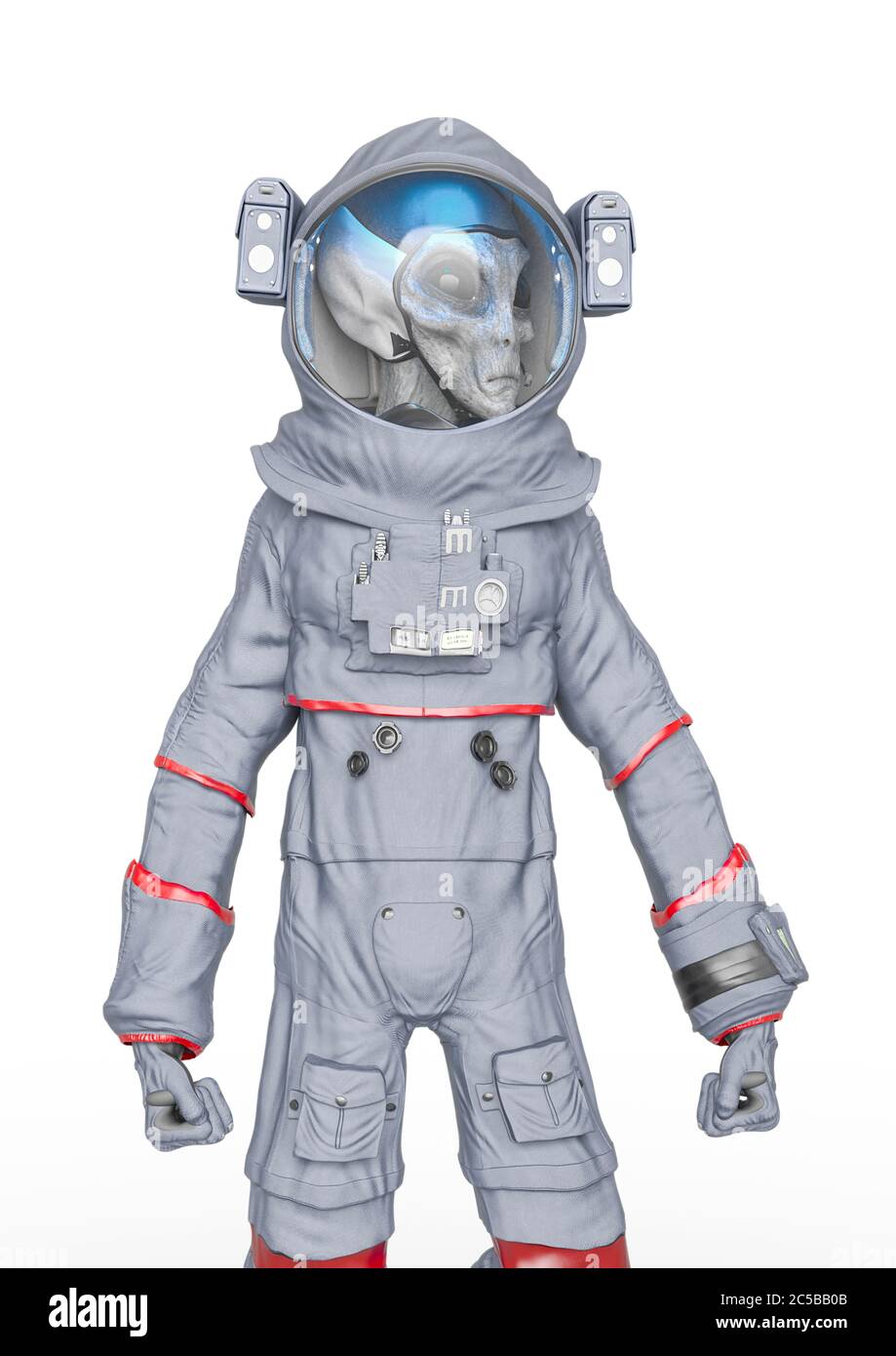 alien astronaut is ready, 3d illustration Stock Photo - Alamy