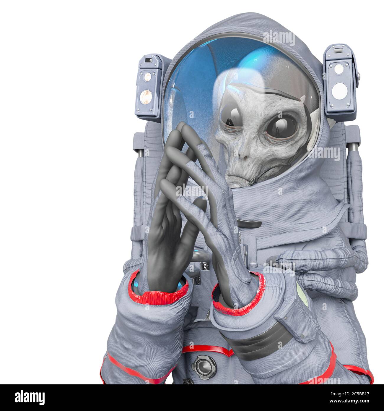 alien astronaut is talking about aliens meme pose, 3d illustration ...