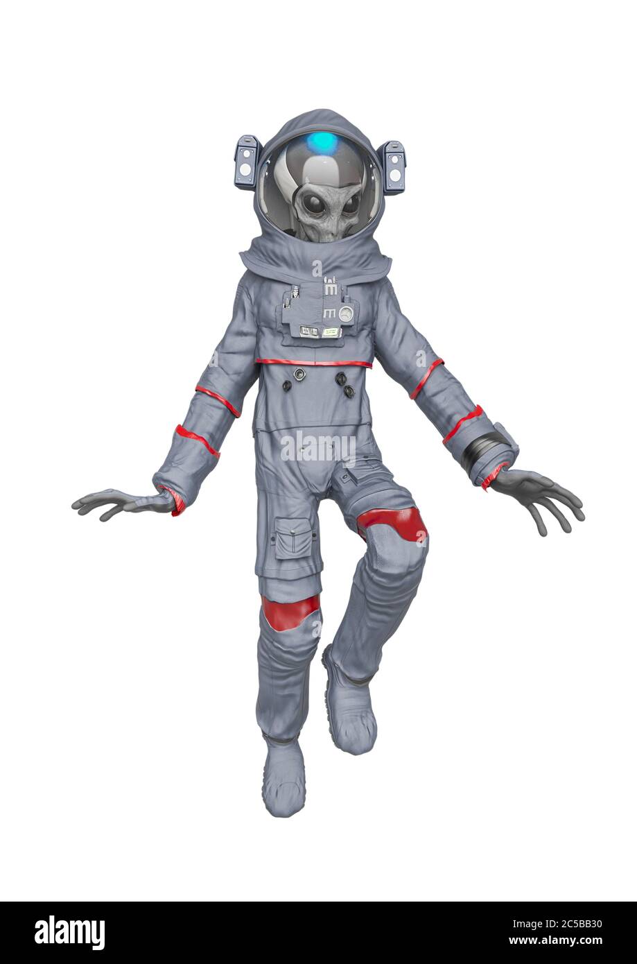 alien astronaut is floating, 3d illustration Stock Photo - Alamy
