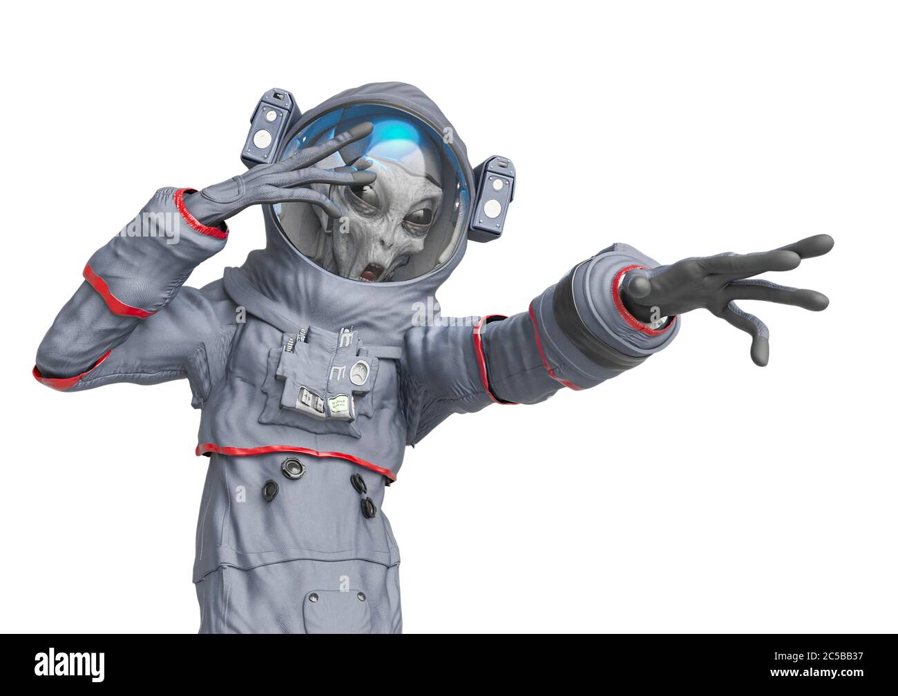 alien astronaut is angry, 3d illustration Stock Photo - Alamy