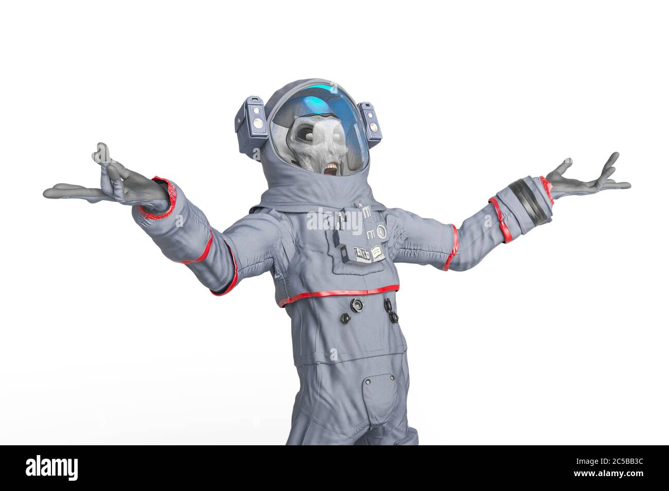 alien astronaut is talking, 3d illustration Stock Photo - Alamy