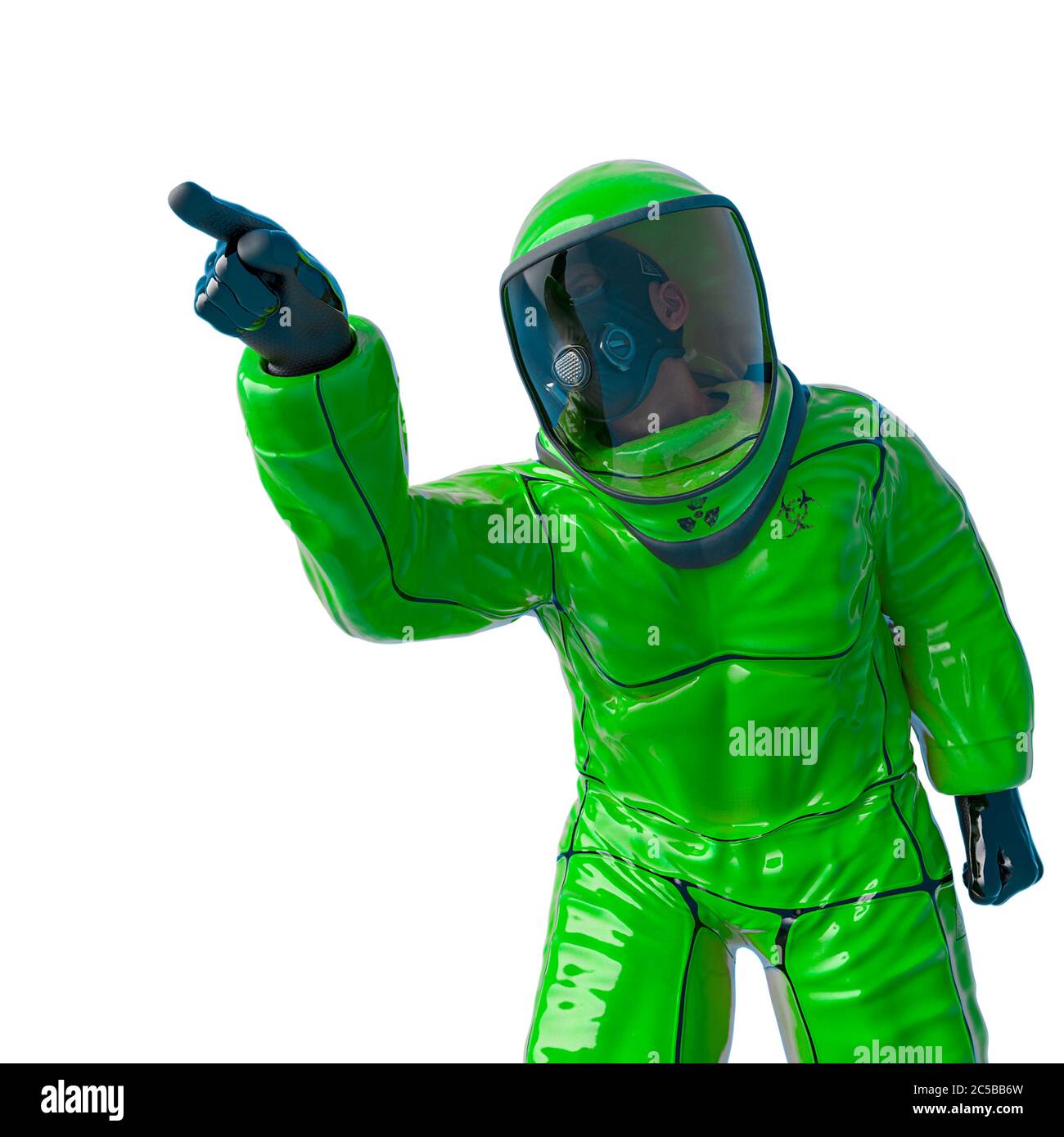 man in a biohazard suit is yelling meme, 3d illustration Stock Photo ...