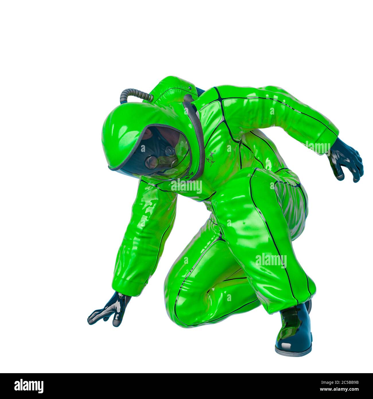 man in a biohazard suit, 3d illustration Stock Photo - Alamy