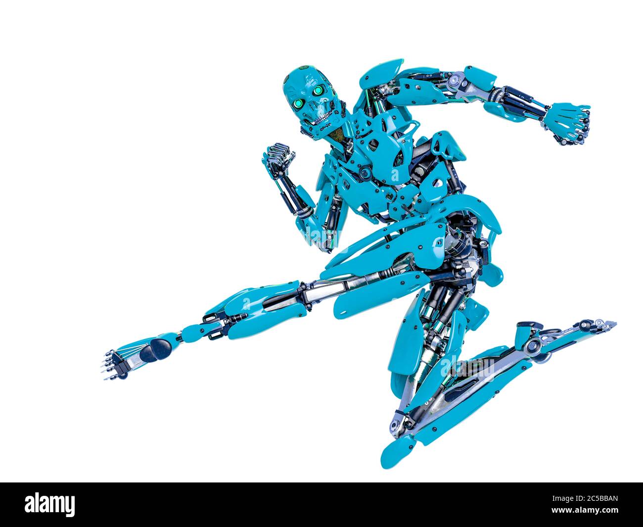 android mega jump, 3d illustration Stock Photo - Alamy