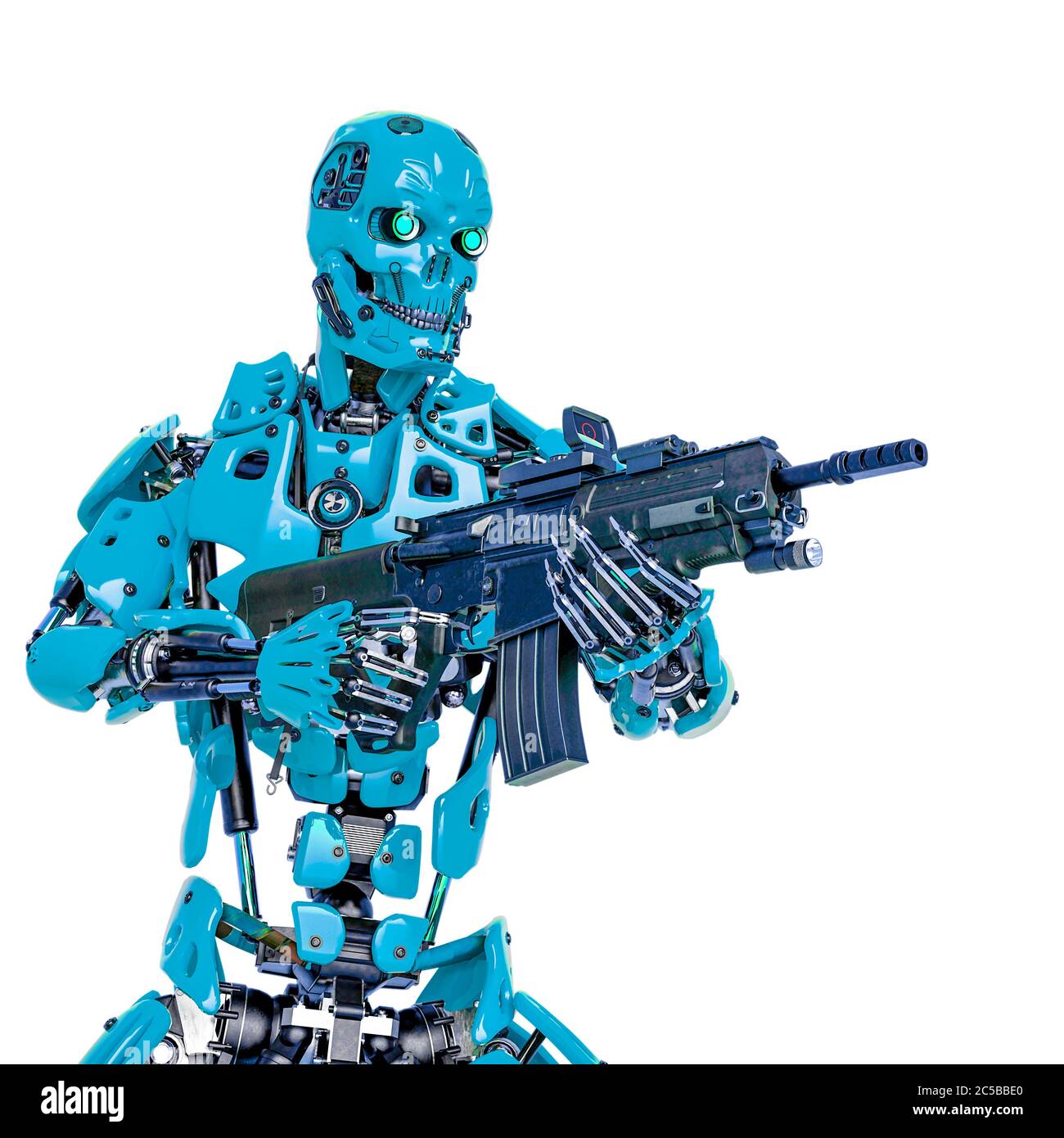 android holding a rifle, 3d illustration Stock Photo - Alamy