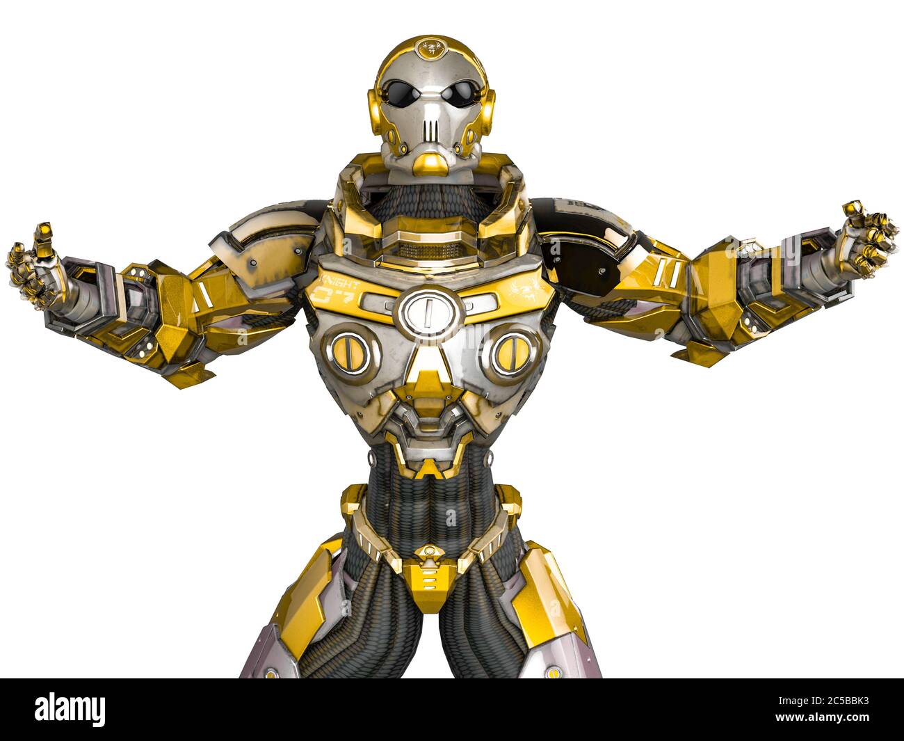 knight vision I got the power frontal pose, 3d illustration Stock Photo ...
