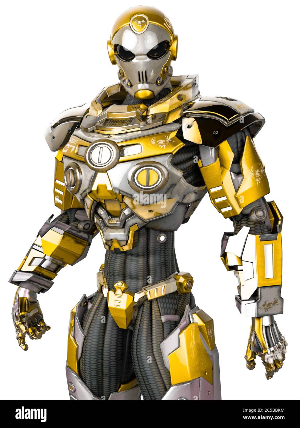 knight vision stand up close up front view, 3d illustration Stock Photo ...