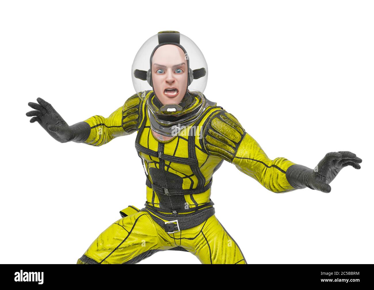 retro space astronaut is so angry, 3d illustration Stock Photo - Alamy