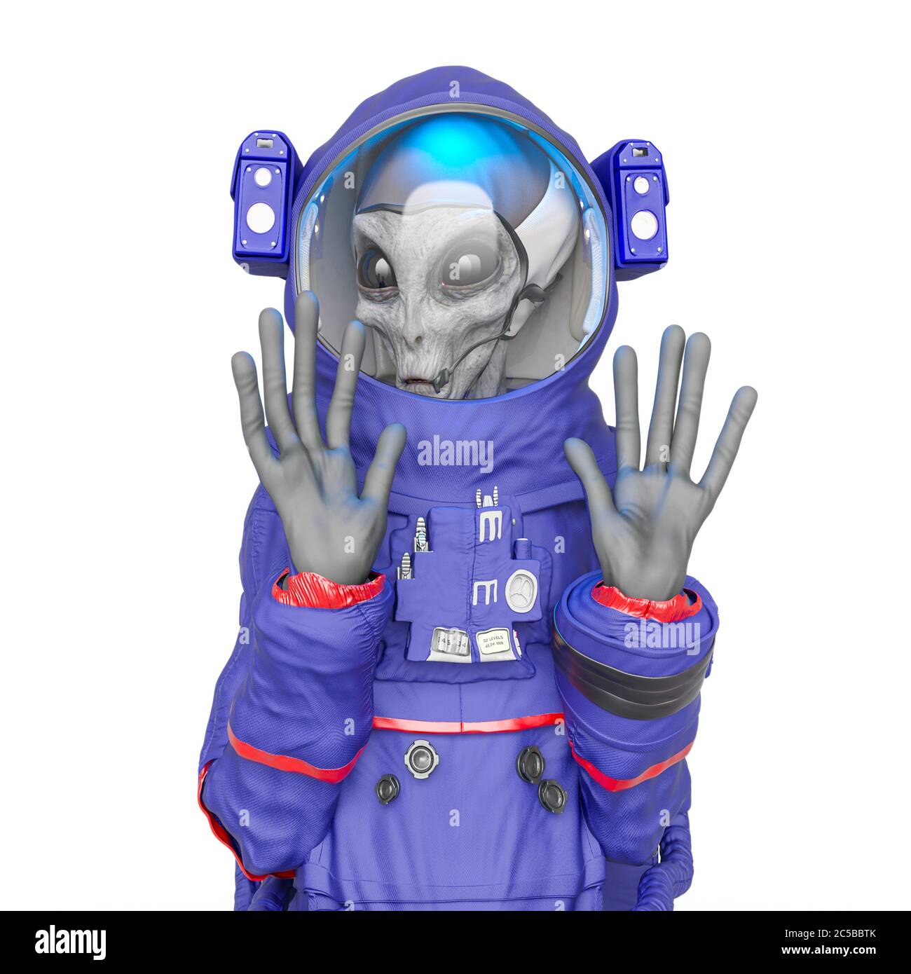 alien astronaut in badass meme pose, 3d illustration Stock Photo - Alamy