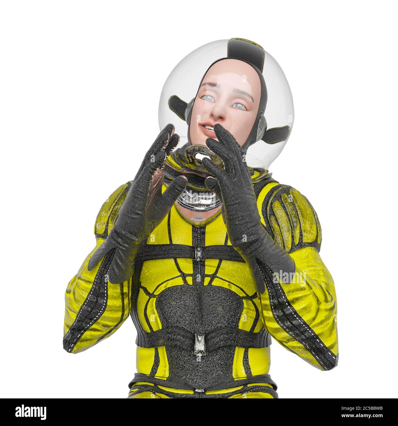 retro space astronaut is talking about aliens meme, 3d illustration ...