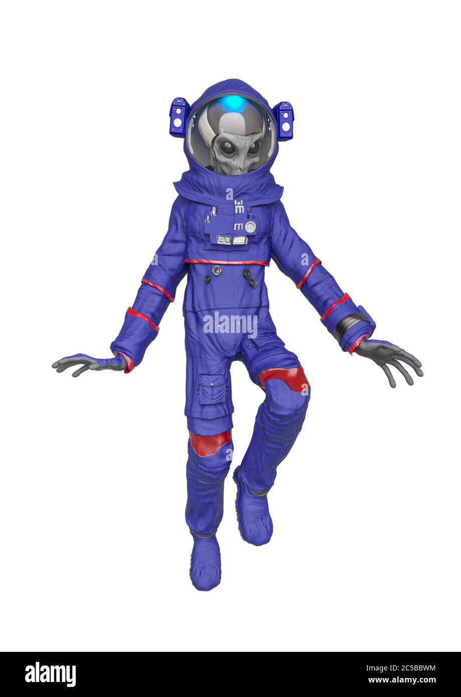 alien astronaut is floating, 3d illustration Stock Photo - Alamy