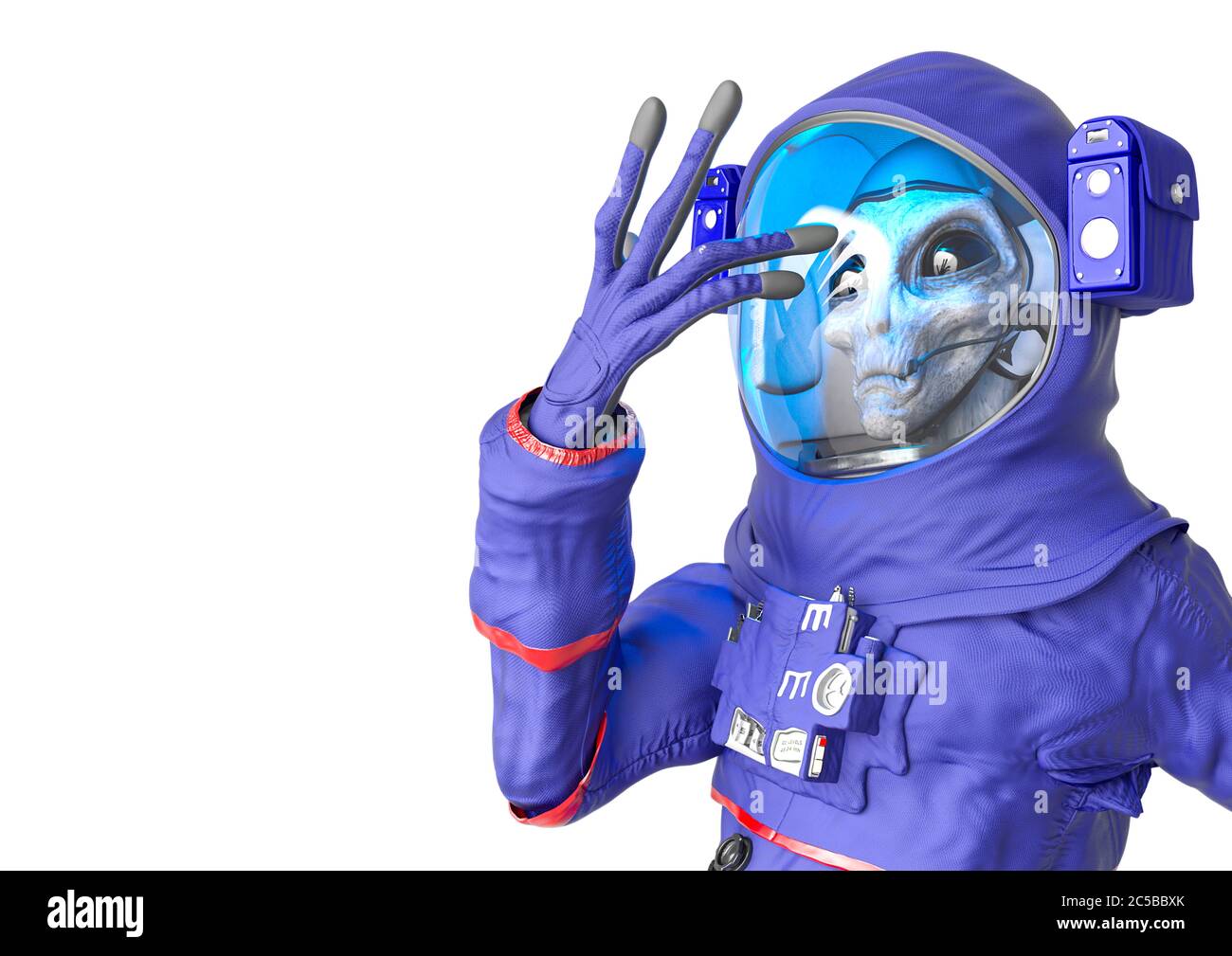 alien astronaut is saying to be or not to be, 3d illustration Stock ...