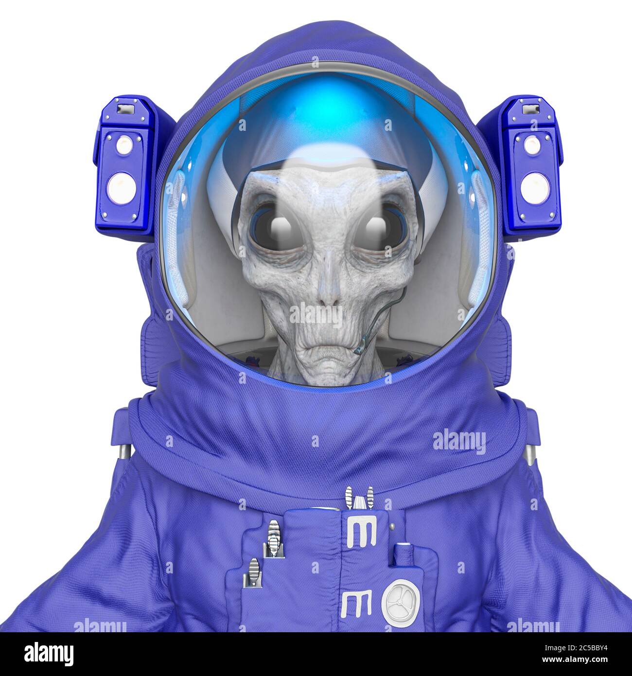 alien astronaut id profile, 3d illustration Stock Photo - Alamy