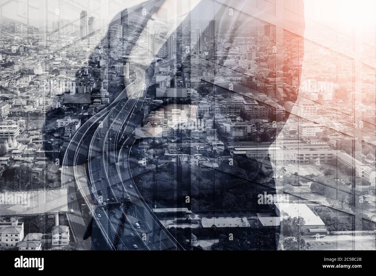 Architecture with double exposure hi-res stock photography and images ...