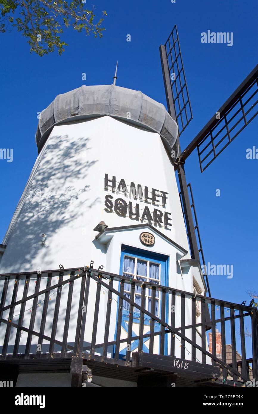 Windmill in Hamlet Square, Solvang, Santa Barbara County, Central ...