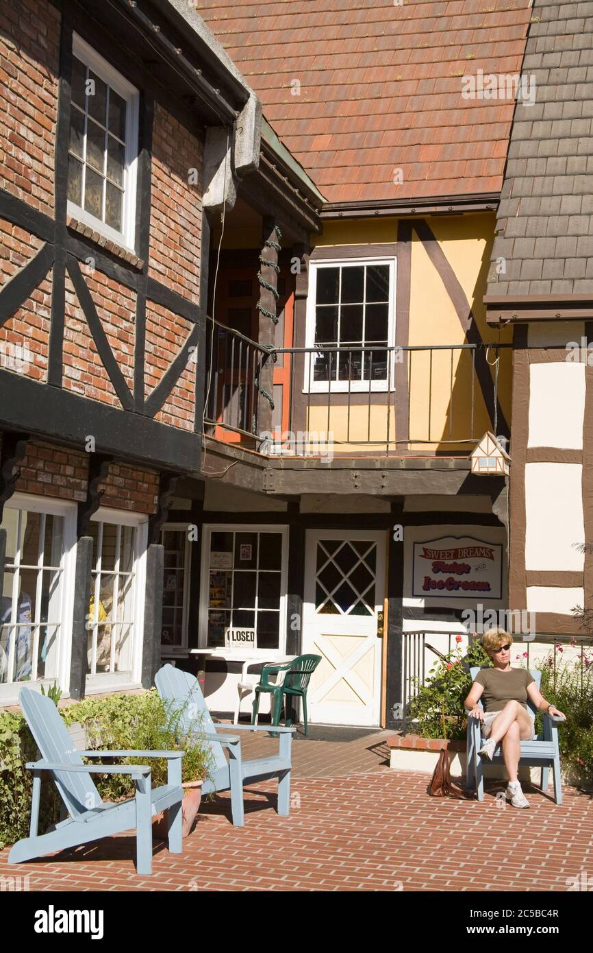 Hamlet Square, Solvang, Santa Barbara County, Central California, USA ...
