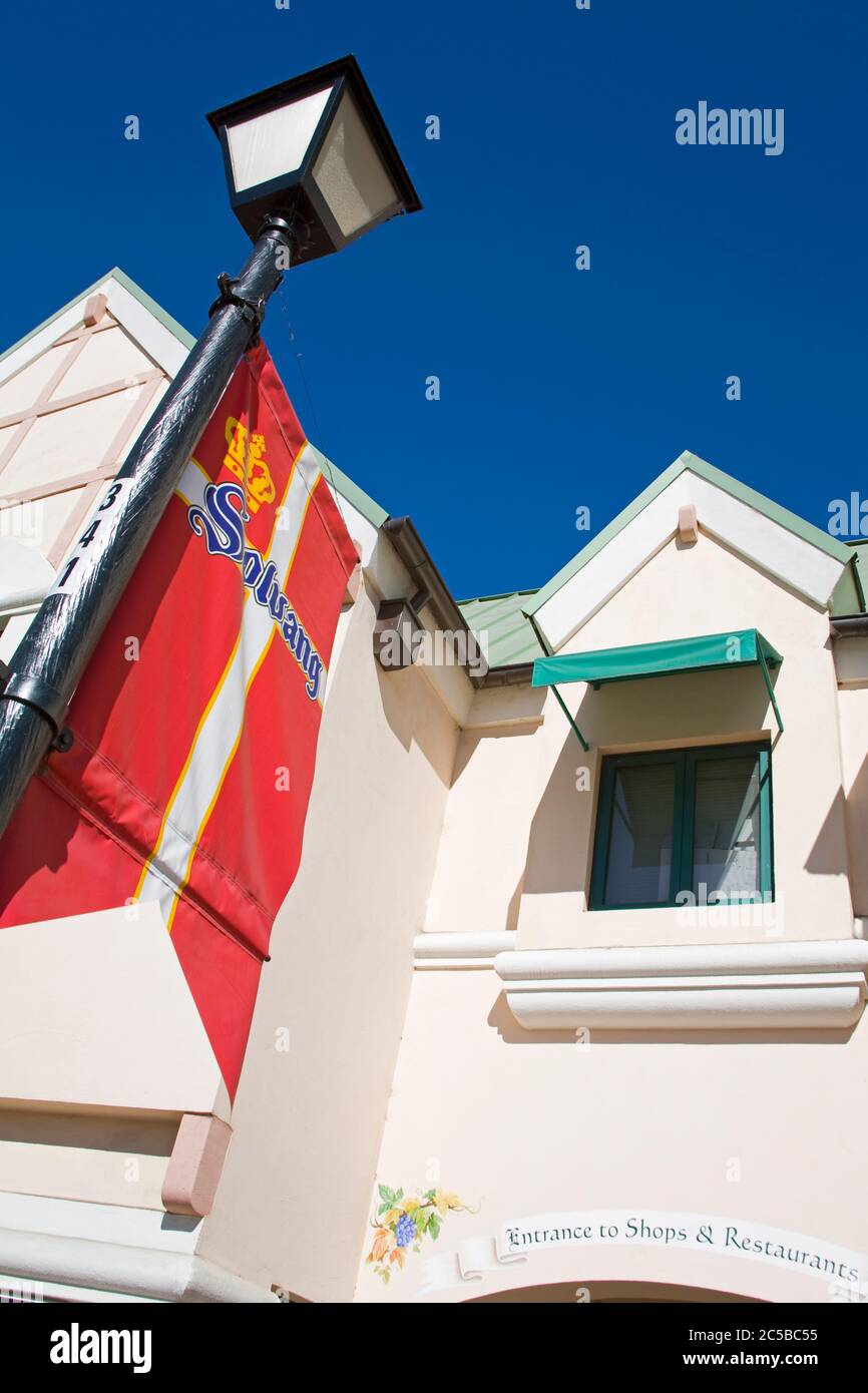 Danish Flag, Solvang, Santa Barbara County, Central California, USA ...