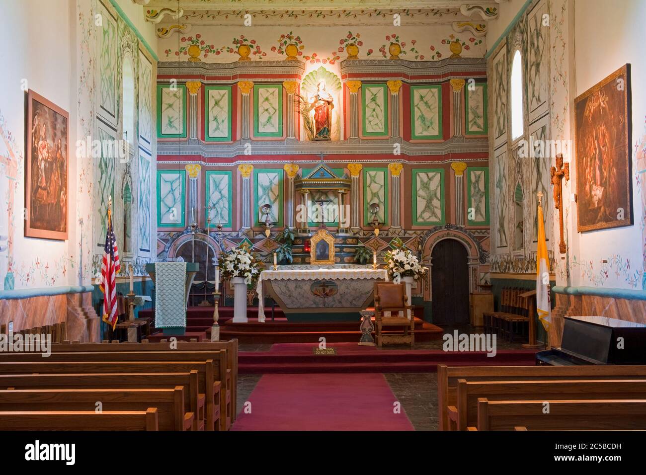 Church Interior, Old MIssion Santa Ines, Solvang, Santa Barbara County ...