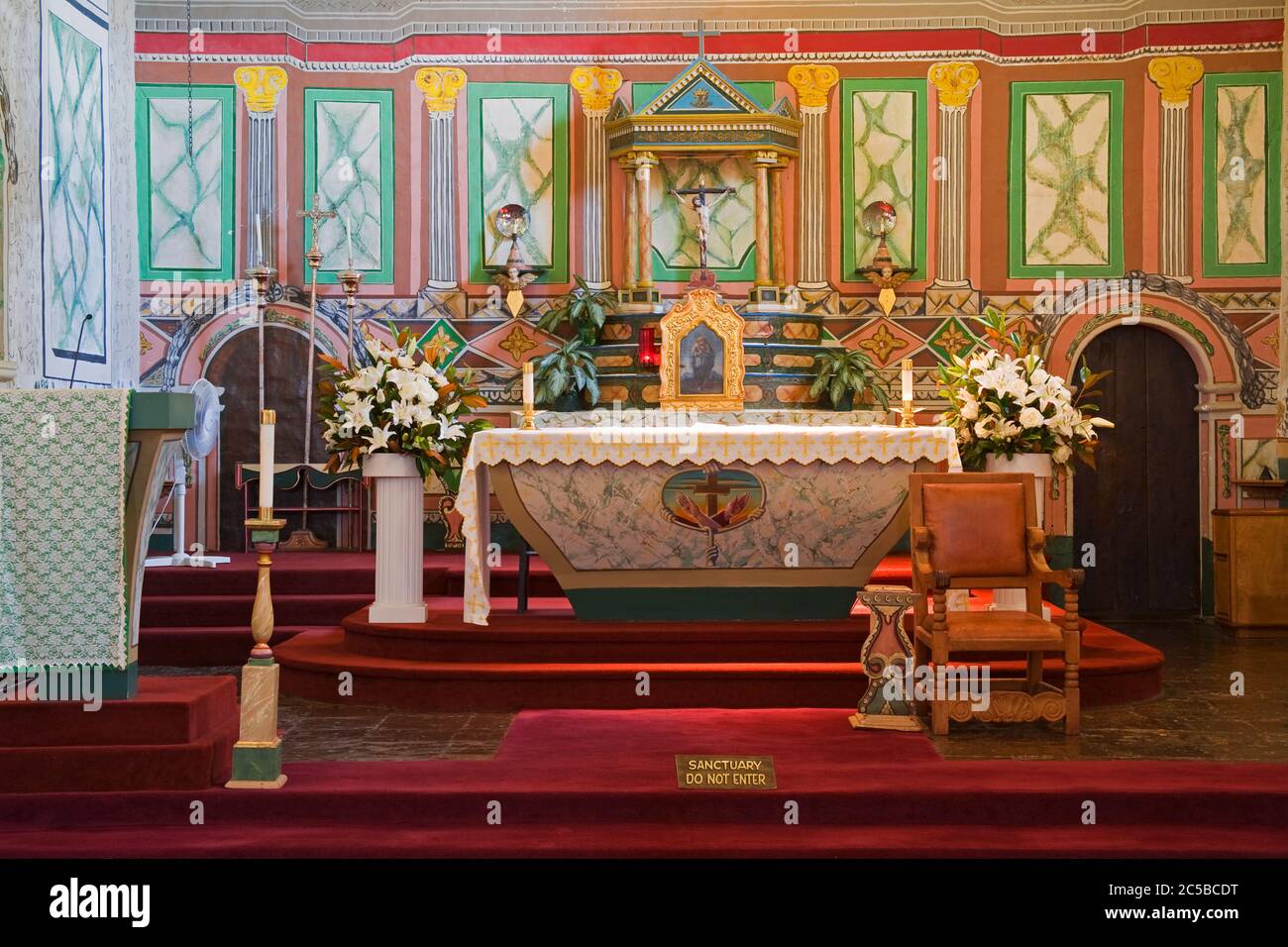 Church Interior, Old MIssion Santa Ines, Solvang, Santa Barbara County ...