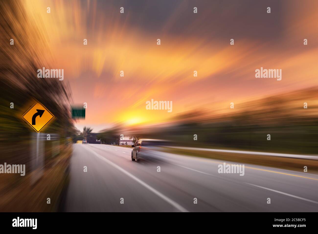 Motion Movement of Vehicle Car in Transportation Mode on Traffic Road ...