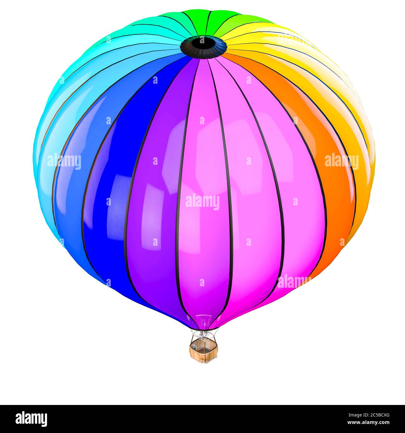 rainbow balloon perspective view, 3d illustration Stock Photo - Alamy