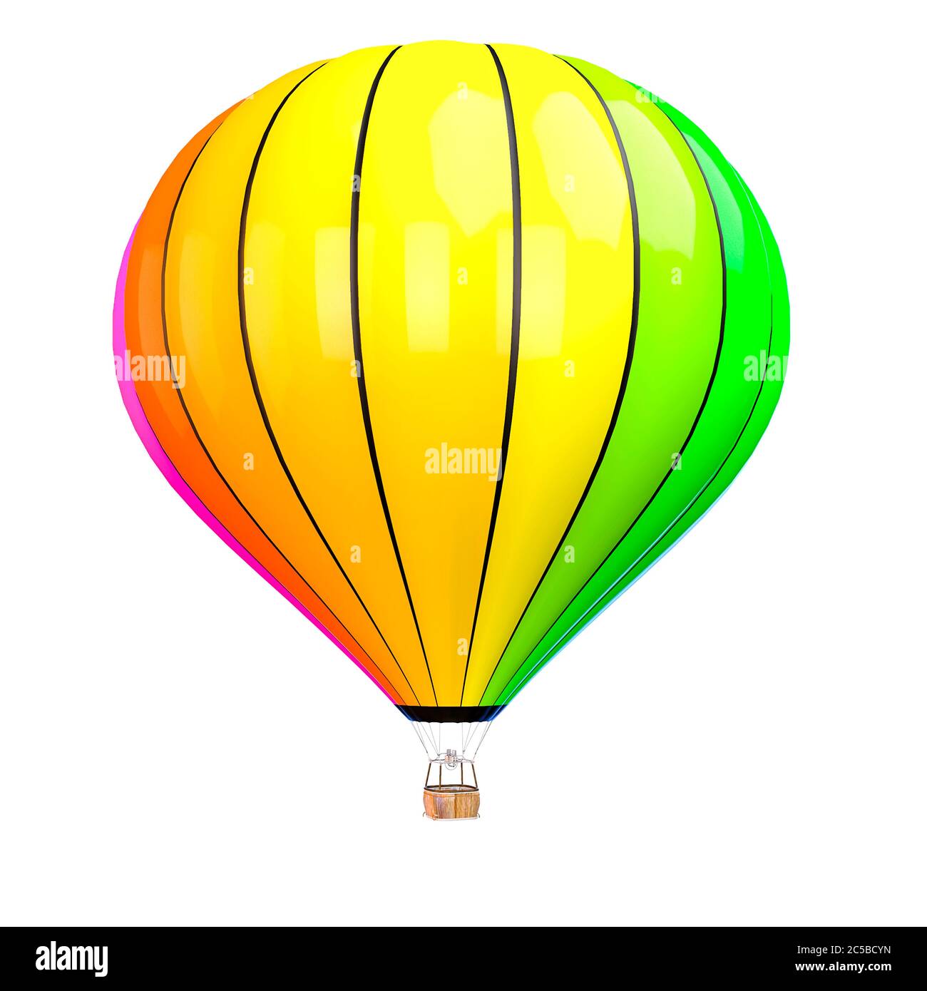 rainbow balloon yellow side view, 3d illustration Stock Photo - Alamy