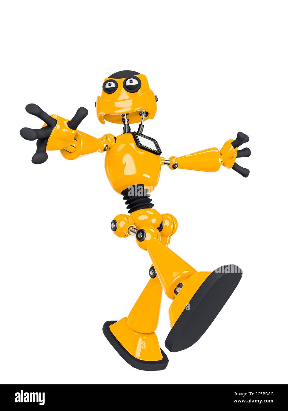 robot cartoon funny walk, 3d illustration Stock Photo - Alamy