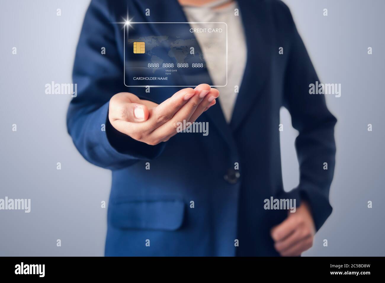 Futuristic Credit Card Banking and Business Financial Concept, Business ...