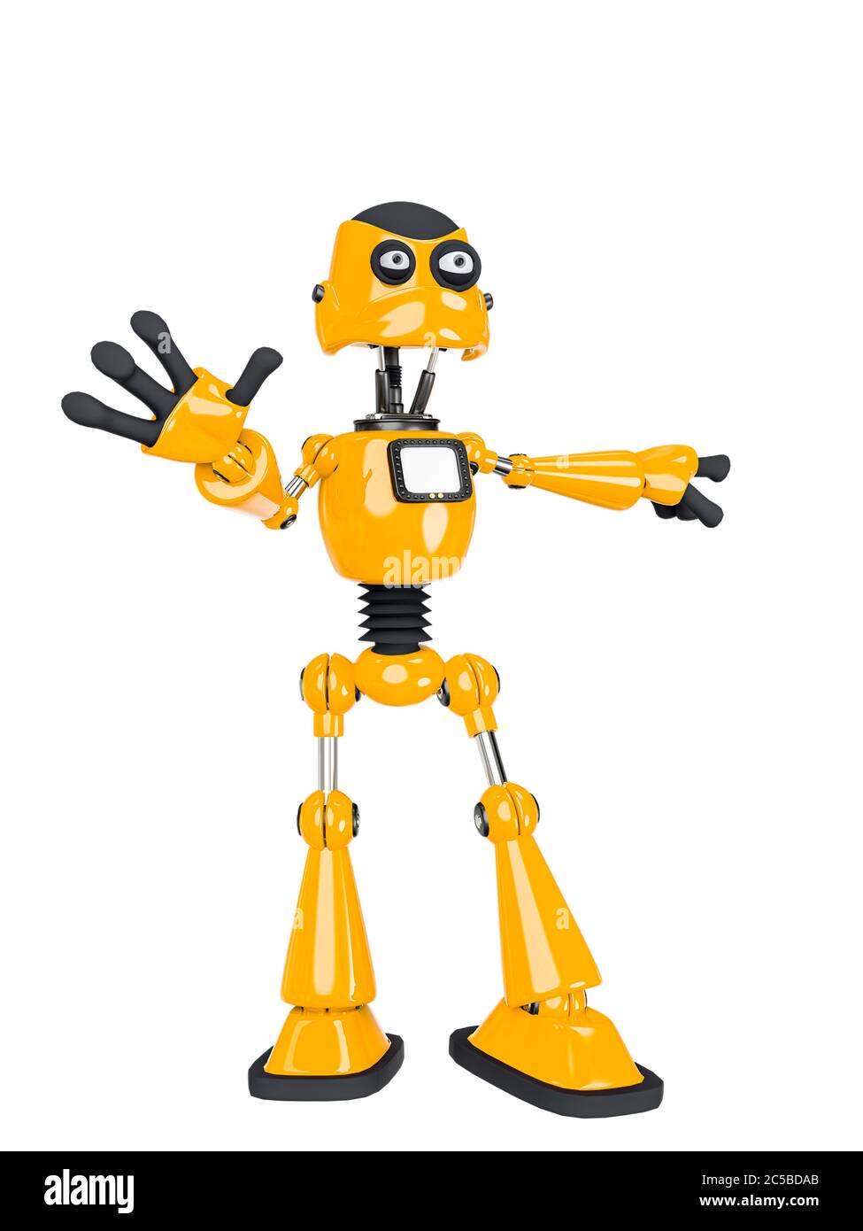 robot cartoon saying it was not me, 3d illustration Stock Photo - Alamy