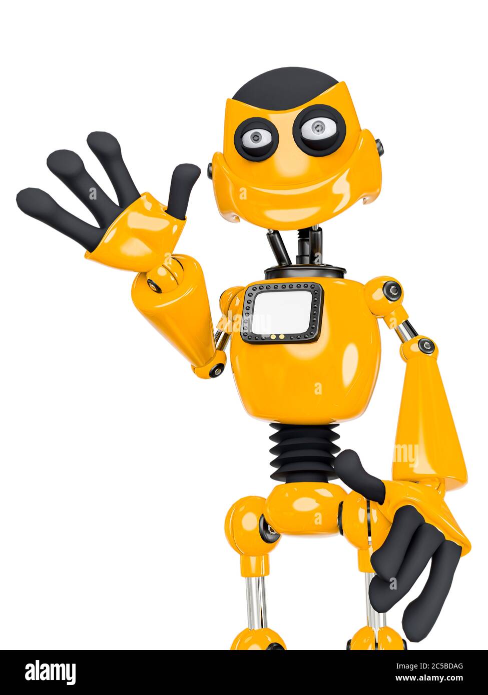 robot cartoon is saying hello, 3d illustration Stock Photo - Alamy
