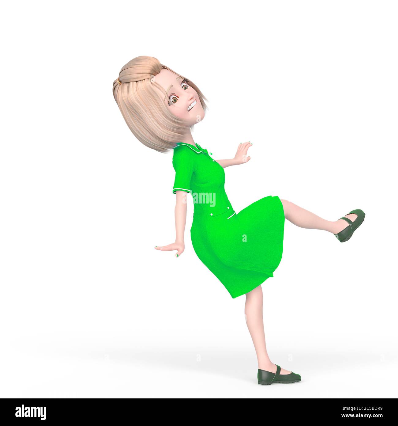 blond nurse cartoon is slipping, 3d illustration Stock Photo - Alamy
