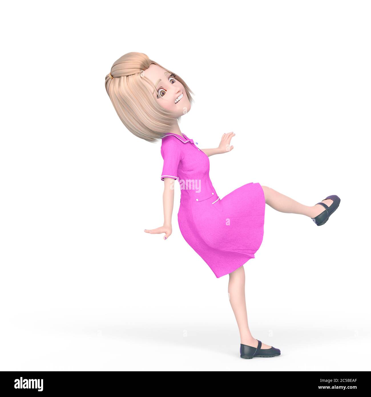 blond nurse cartoon is slipping, 3d illustration Stock Photo - Alamy