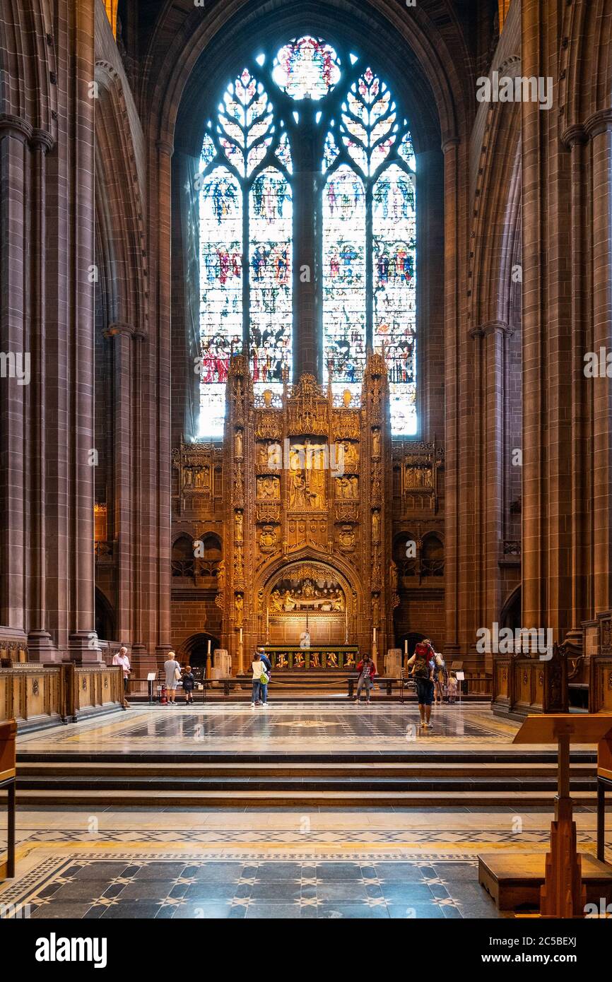 Interior view of the Liverpool Anglican Cathedral Stock Photo - Alamy