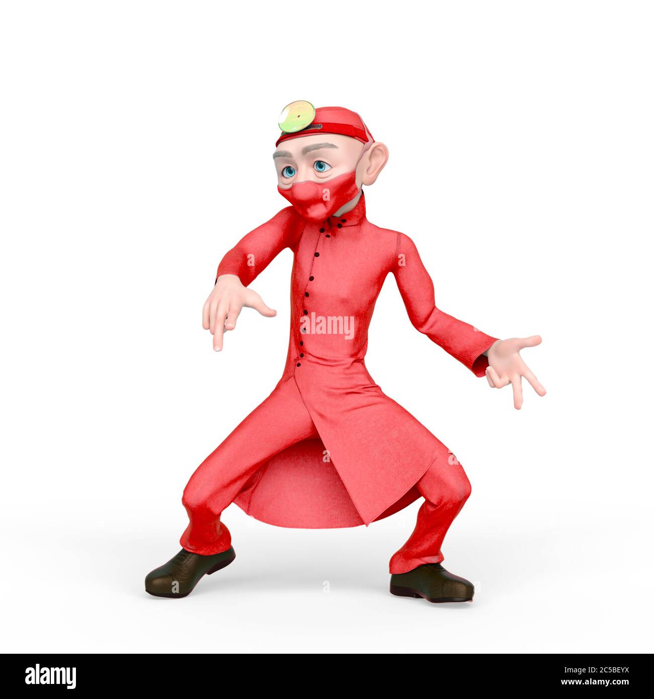 old doctor cartoon is dancing hip hop, 3d illustration Stock Photo - Alamy