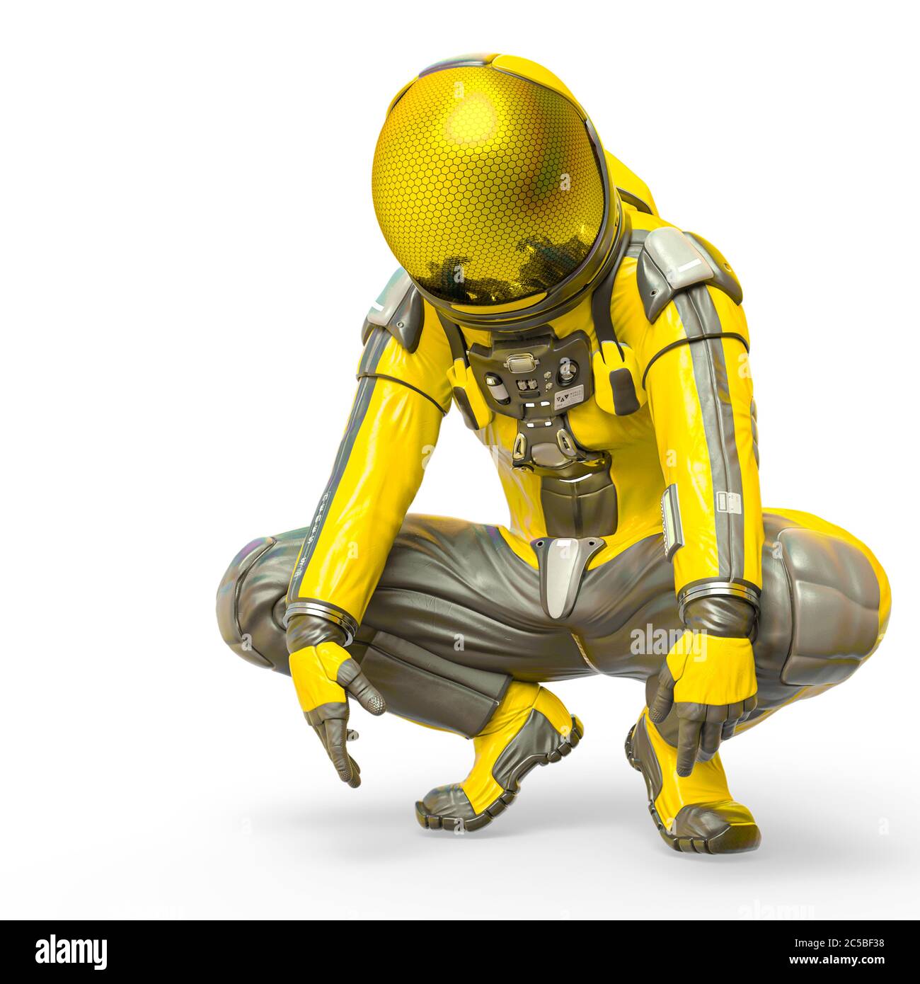 astronaut explorer thinking about in white background, 3d illustration ...