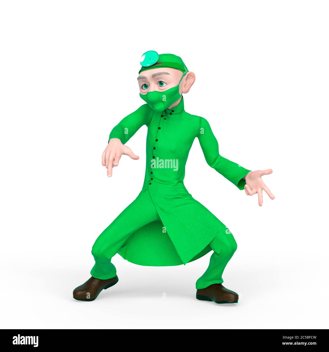 old doctor cartoon is dancing hip hop, 3d illustration Stock Photo - Alamy