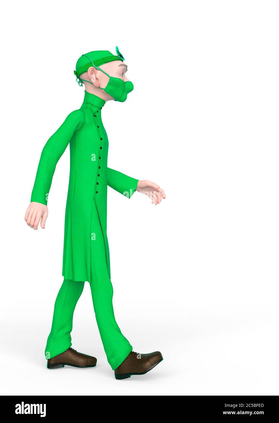 old doctor cartoon is walking, 3d illustration Stock Photo - Alamy