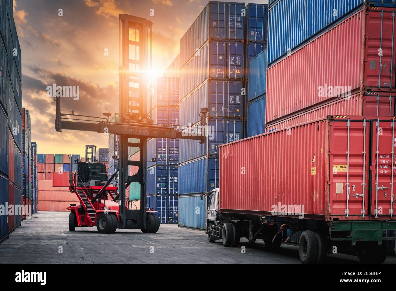 Container Cargo Port Ship Yard Storage of Logistic Transportation ...