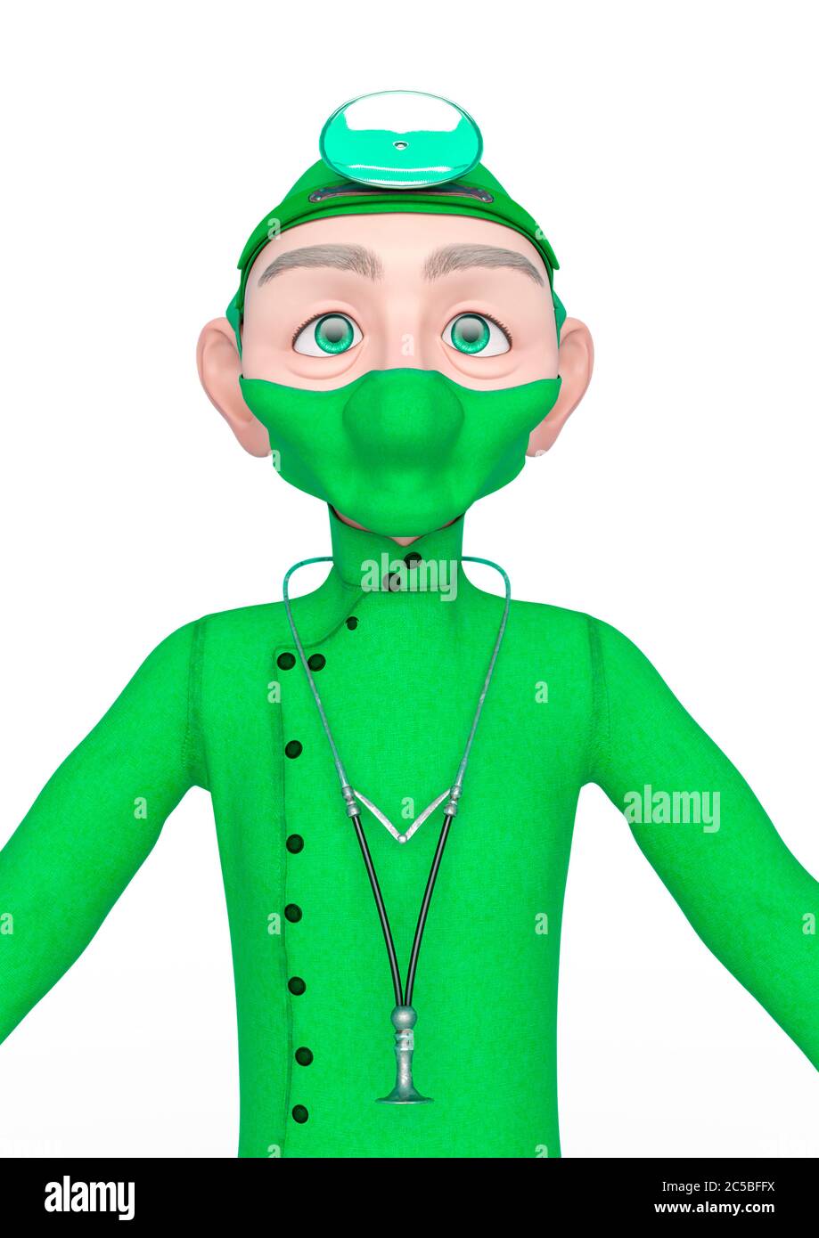 old doctor cartoon, 3d illustration Stock Photo - Alamy