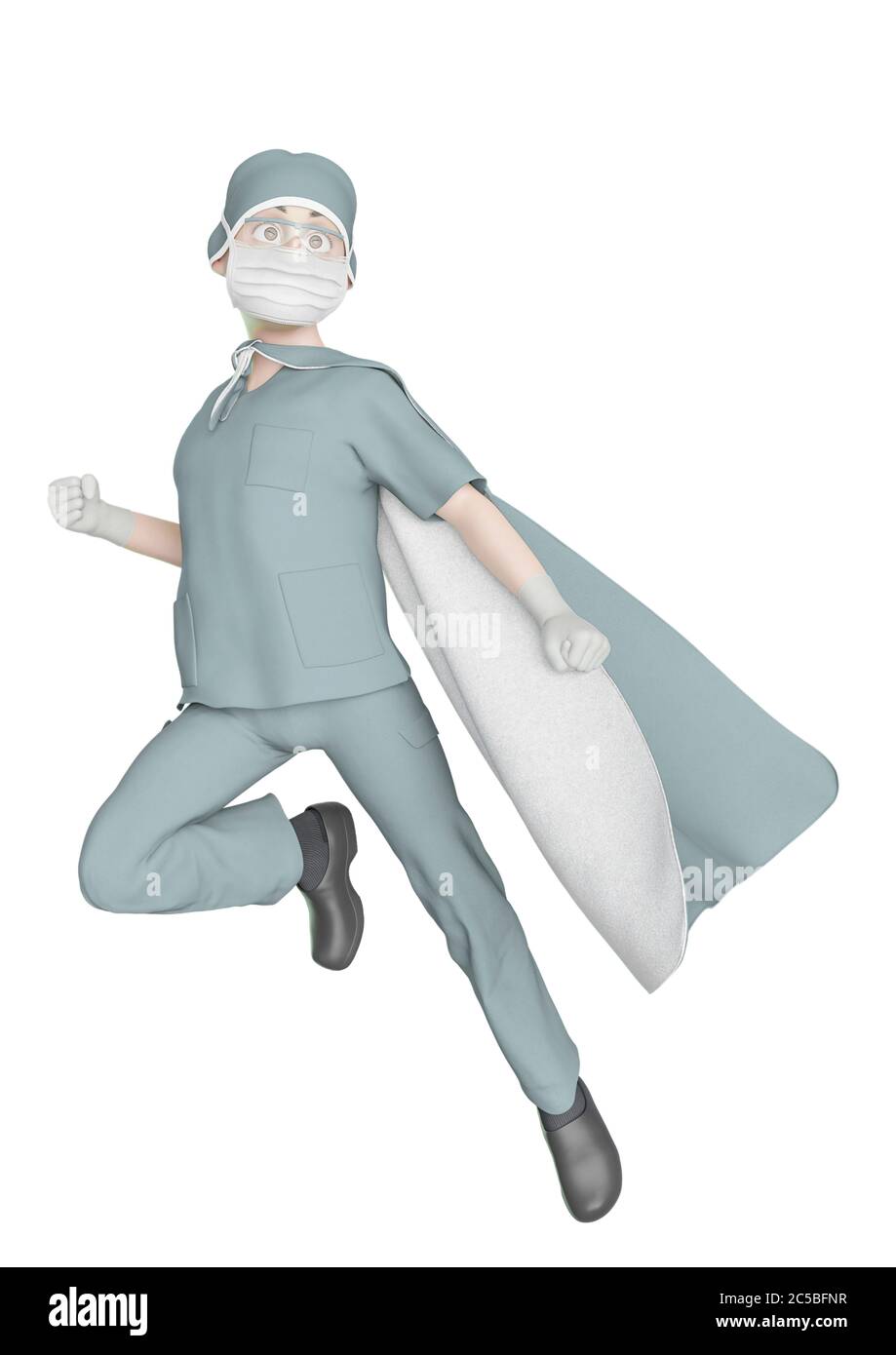 super doctor cartoon in white background, 3d illustration Stock Photo ...